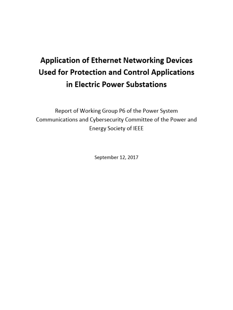 Application of Ethernet Networking Devices Used For Protection and ...
