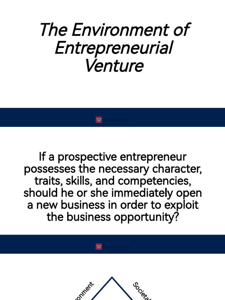 The Environment of Entrepreneurial Venture | PDF | Entrepreneurship ...