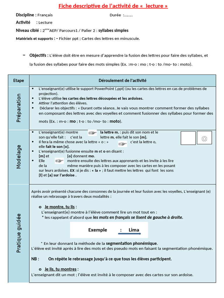 Lecture Syllabes Simples | PDF | Syllabe | Linguistique