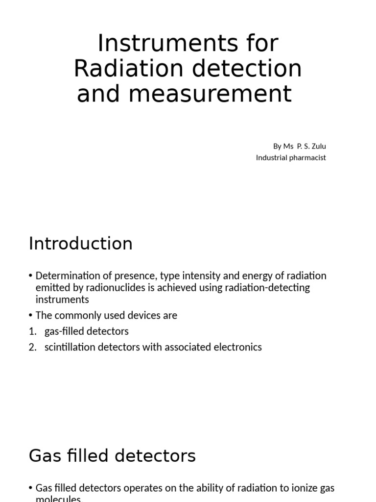 Instruments For Radiation Detection and Measurement | PDF | Radiation ...