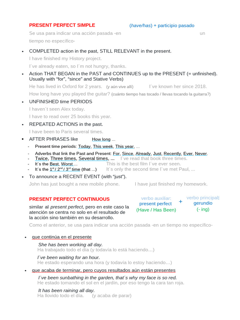 English Tenses (Esquema) 2 | PDF | Linguistic Typology | Languages