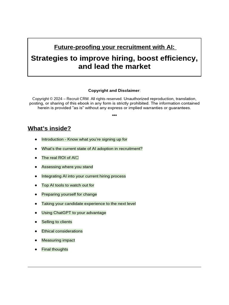 Ebook - Futureproofing Recruitment With AI - Raunak | PDF | Recruitment | Artificial Intelligence