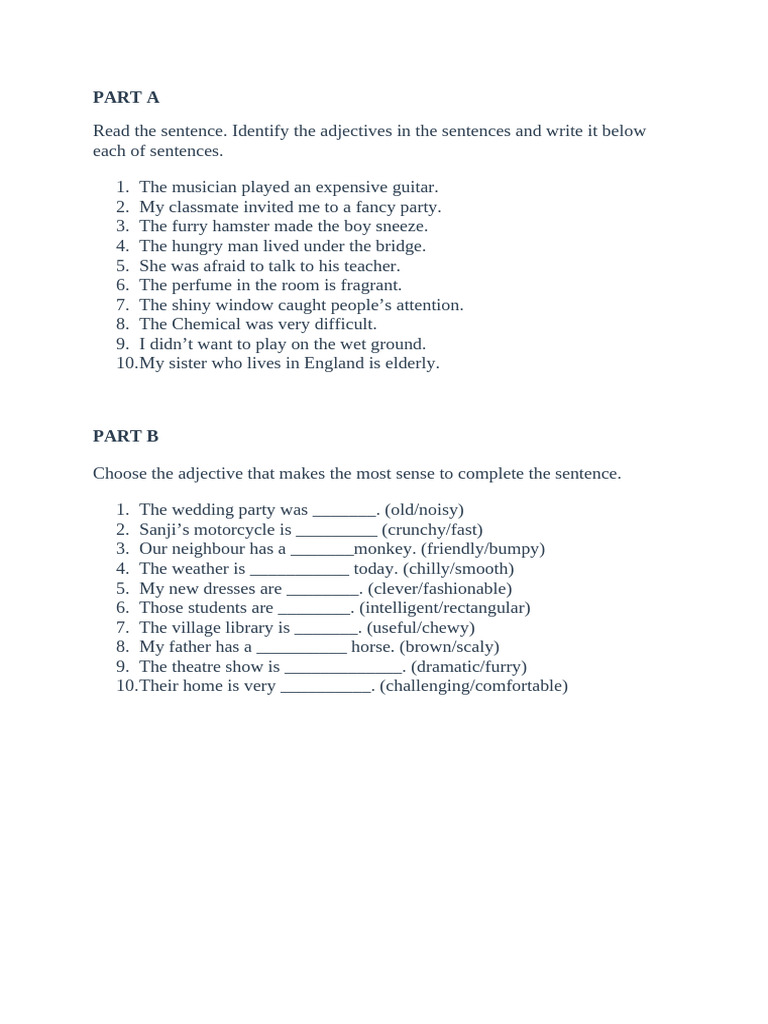 Latihan Soal B.inggris Adjective | PDF