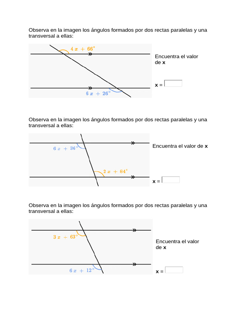 Ejercicios de ángulos con ecuaciones | PDF