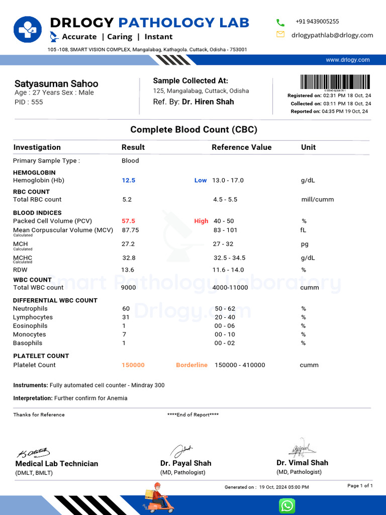 Blood Test Results Analysis | PDF | White Blood Cell | Medical Tests