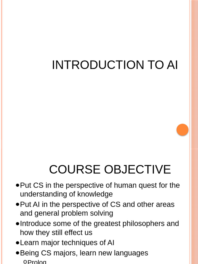 Introduction to AI Course Overview | PDF | Artificial Intelligence ...