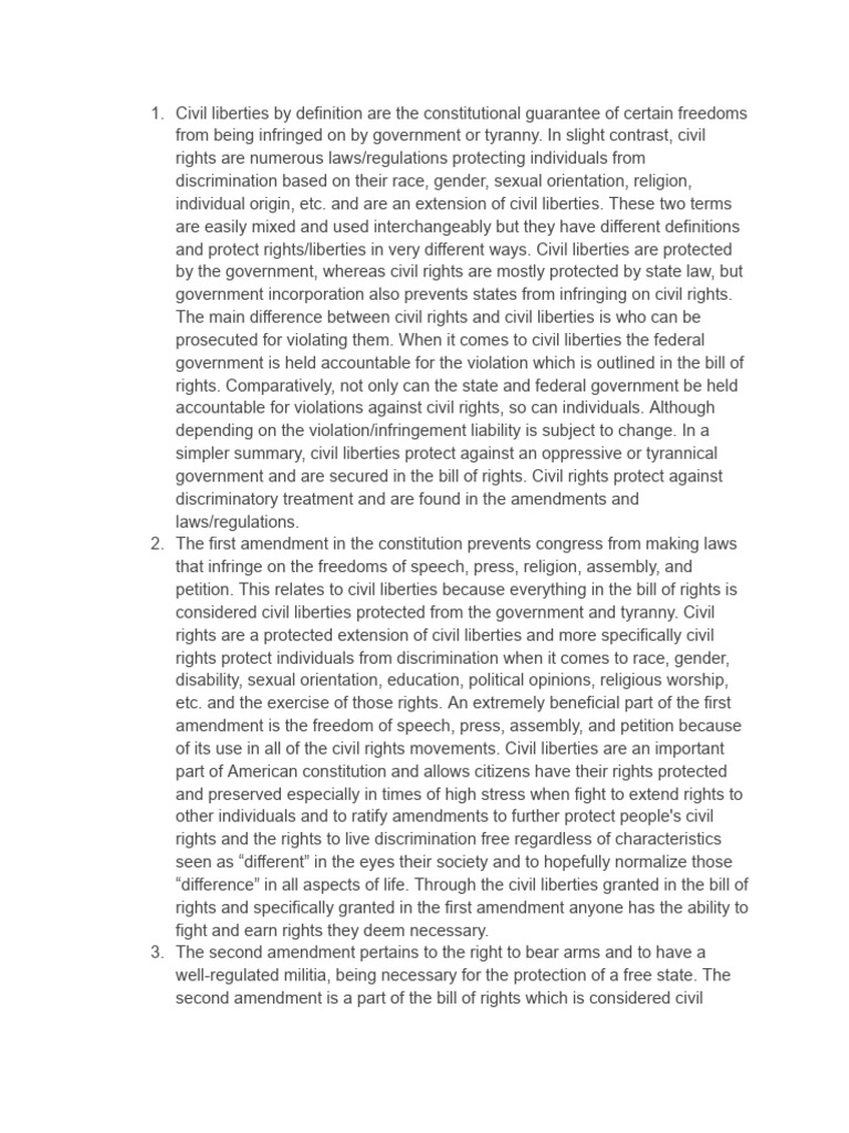 Civil Liberties by Definition | PDF | Search And Seizure | Civil Liberties