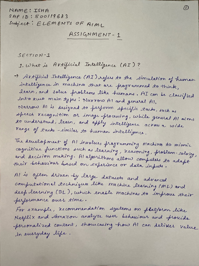 Aiml Assignment 1 | PDF