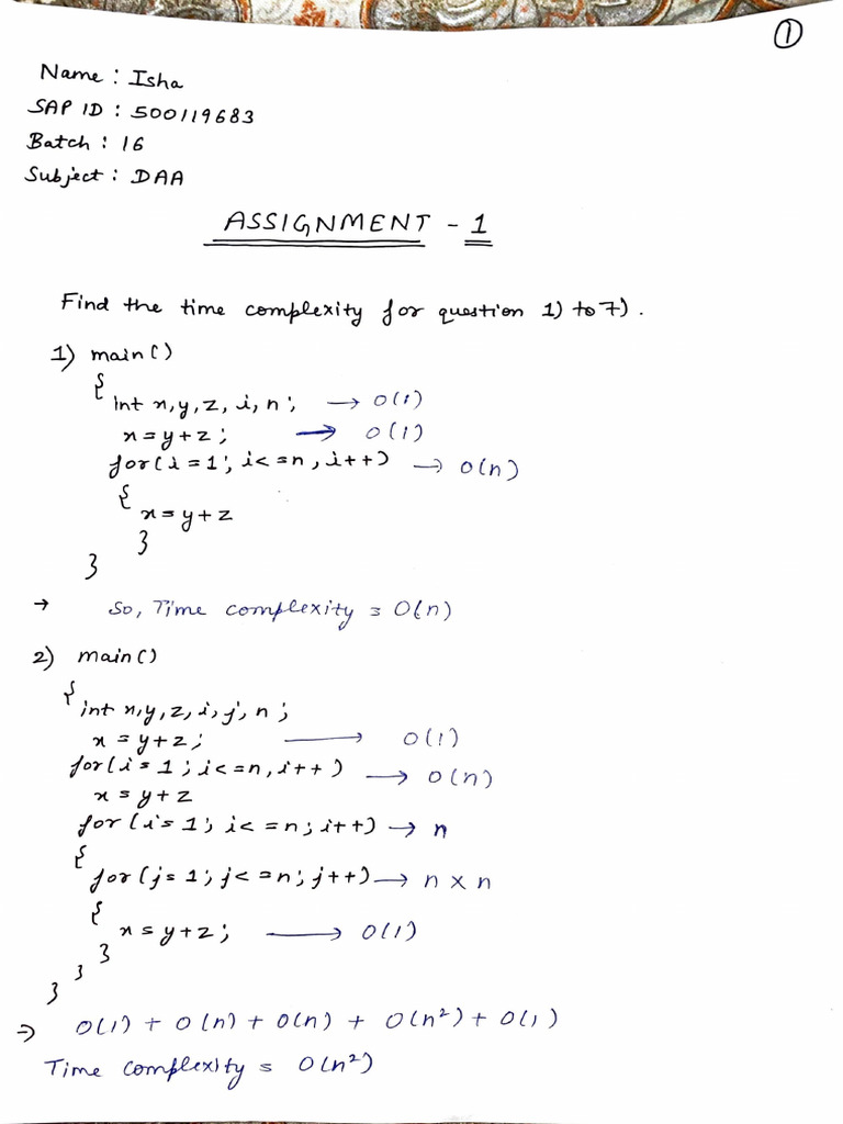 Assignment 1 DAA | PDF