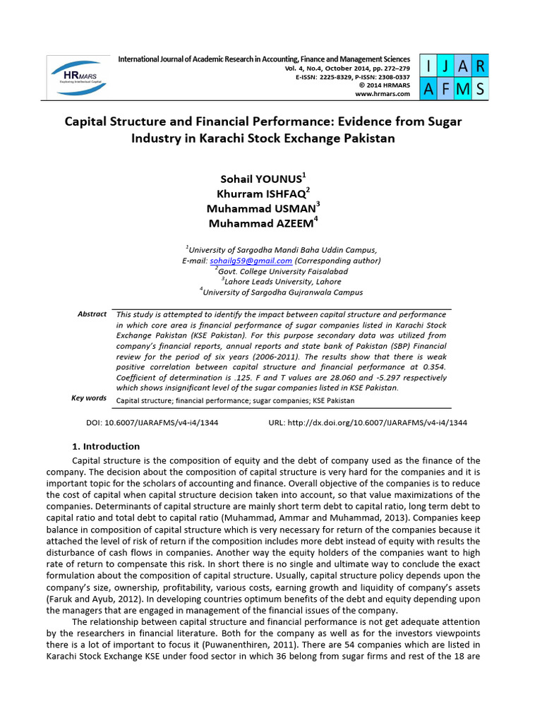 Article_25_Capital_Structure_and_Financial_Performance | PDF | Capital Structure | Equity (Finance)