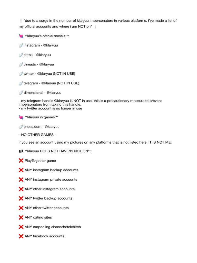 Klaryuu S Impersonators | PDF Klaryuu S Impersonators | PDF