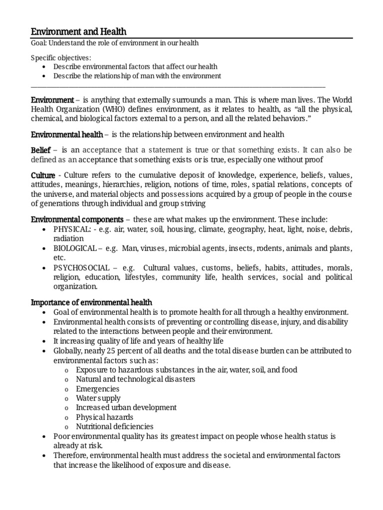 Unit 7 - Environment and Health | PDF