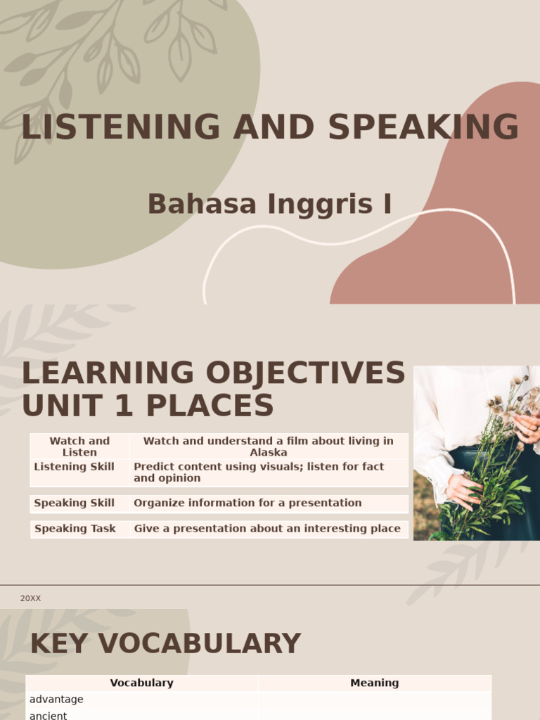 Listening and Speaking Unit 1 | PDF