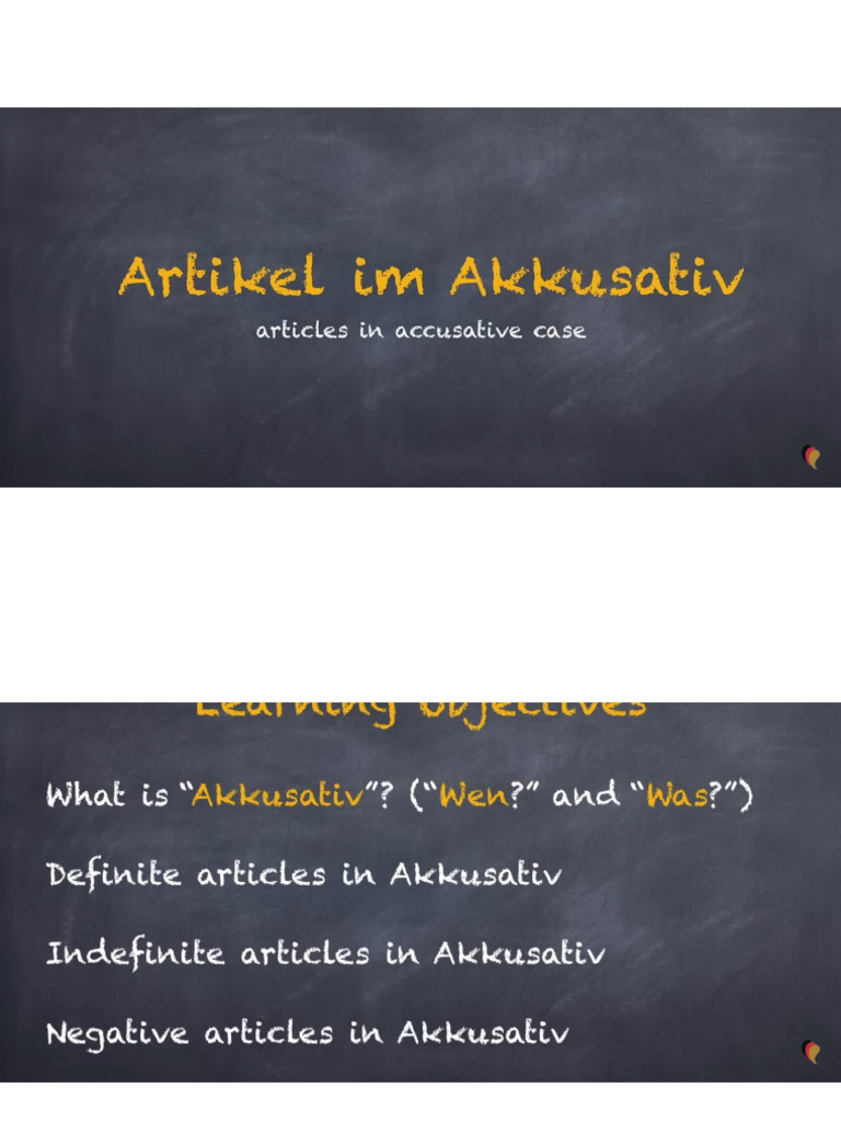 Akkusativ Artikel A1 103# | PDF