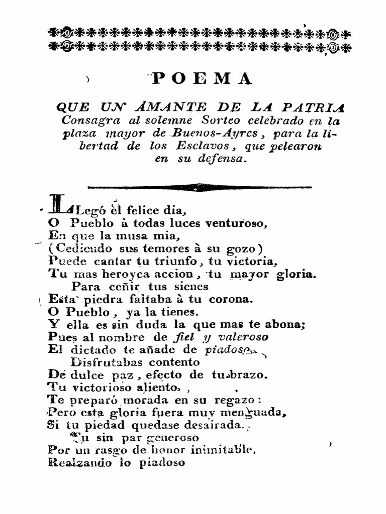 Poema Que Un Amante de La Patria - Fray Cayetano Jose Rodriguez | PDF