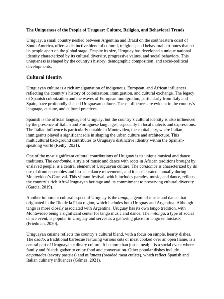 Unique Cultural Identity of Uruguay | PDF | Uruguay
