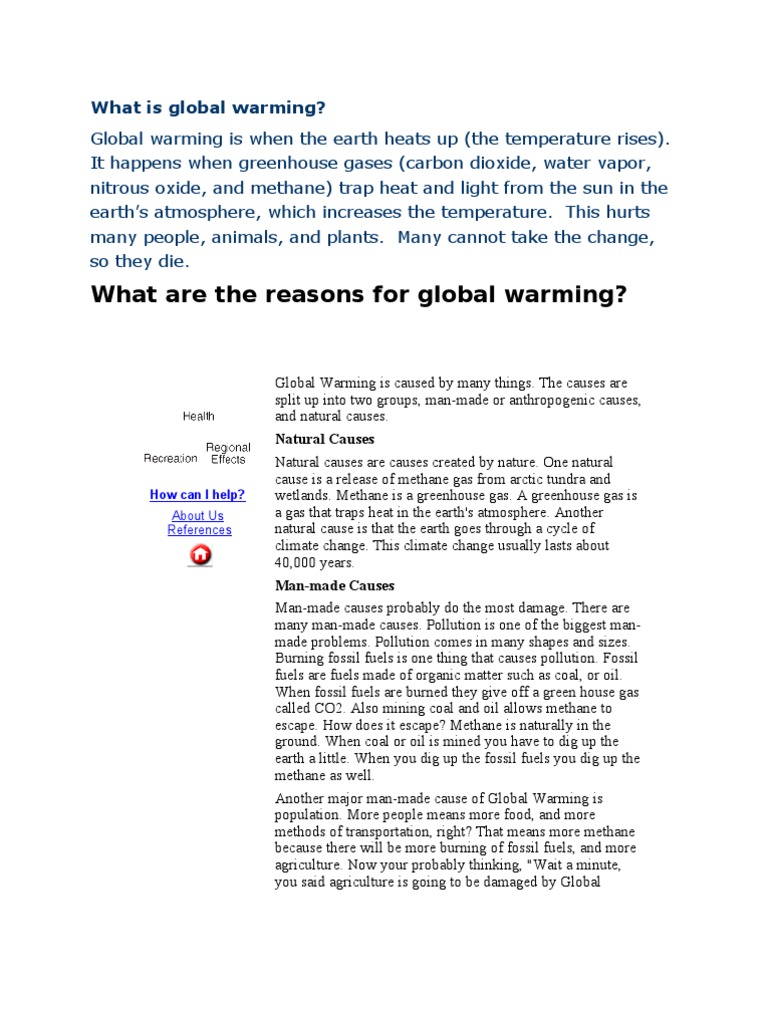 What Are The Reasons For Global Warming? | PDF | Greenhouse Effect ...