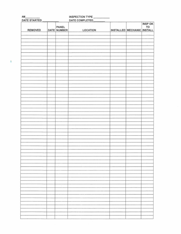 Panel Removal Sheet | PDF