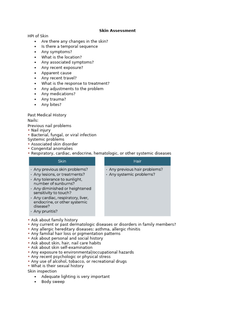 Skin Assessment 2 | PDF | Allergy | Dehydration