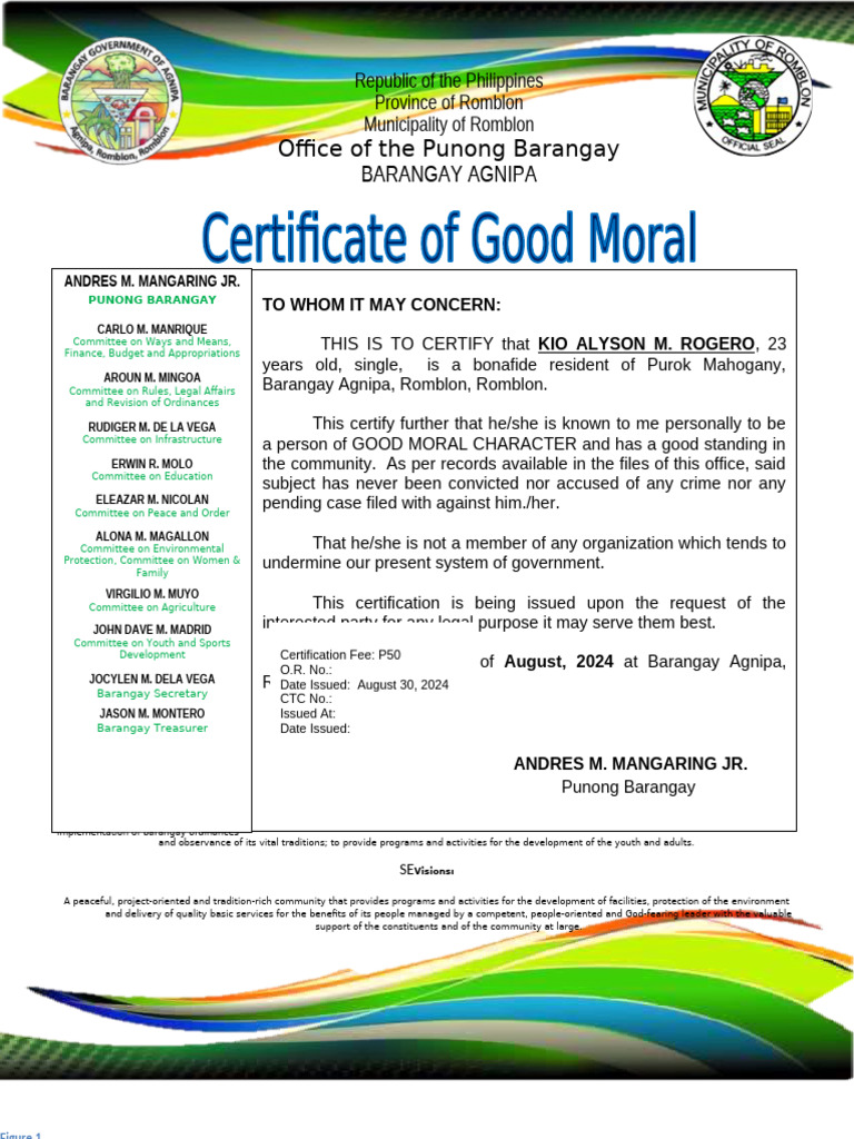 Certificate of Good Moral | PDF