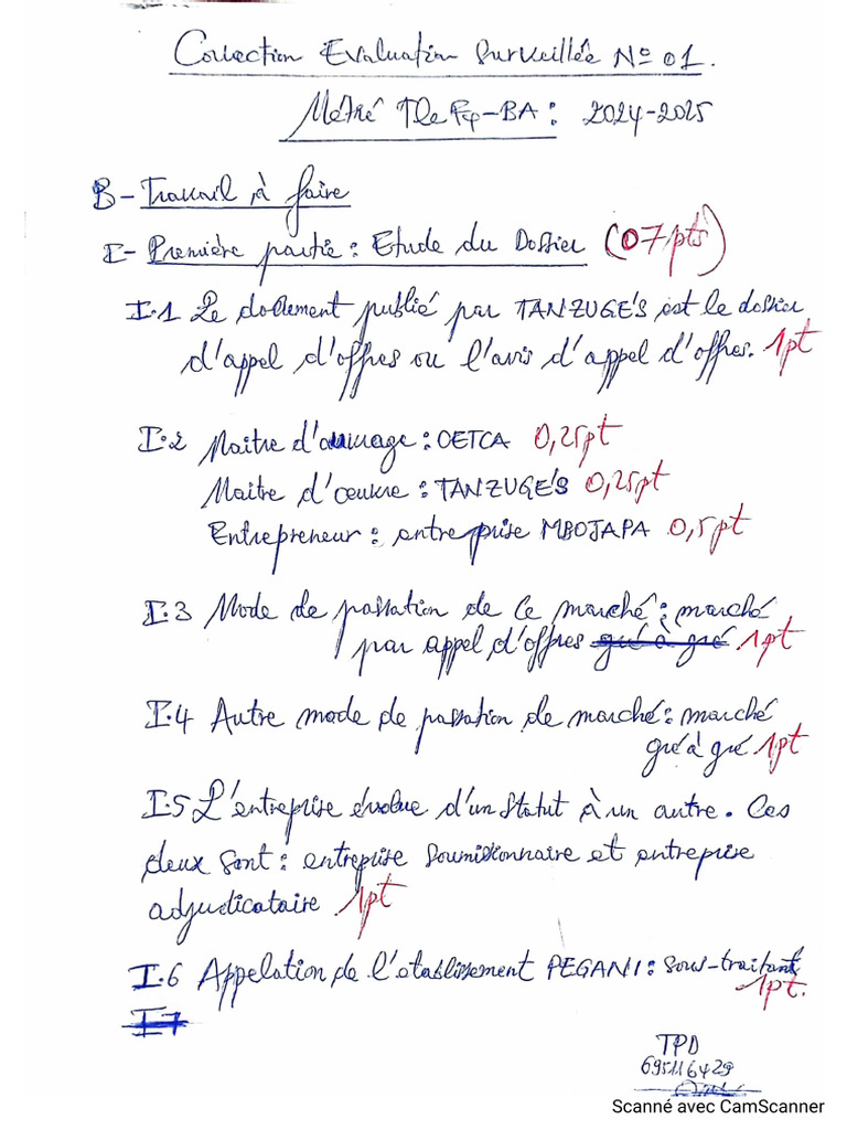 Correction Evaluation 1 Métré Tle 2024 2025 | PDF