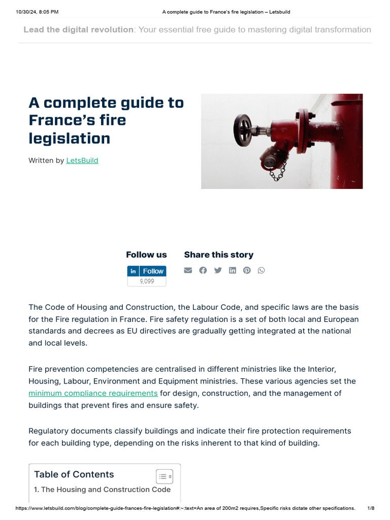 A Complete Guide To France's Fire Legislation - Letsbuild | PDF ...