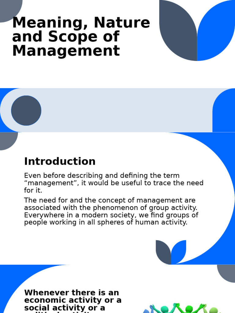 Management Meaning Nature and Scope | PDF | Science | Marketing