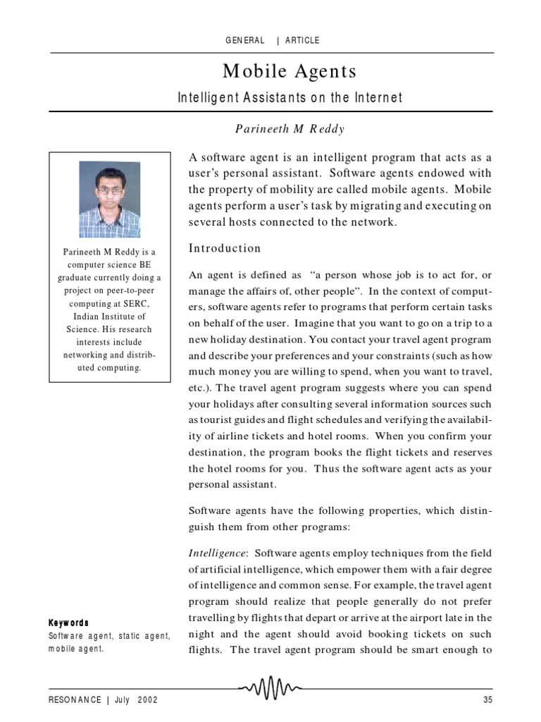Mobile Agents: Intelligent Assistants On The Internet | PDF