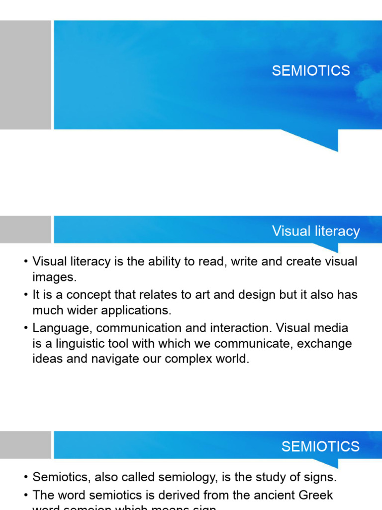 SEMIOTICS | PDF | Semiotics | Representation (Arts)