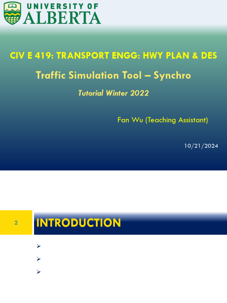 CIVE614 SimTool Synchro | PDF | Transport