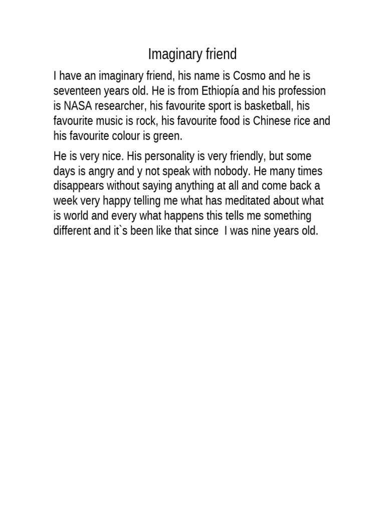 Imaginary Friend | PDF