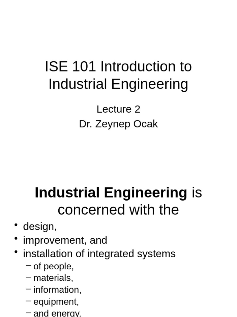 Introduction to Industrial Engineering | PDF | Factors Of Production ...