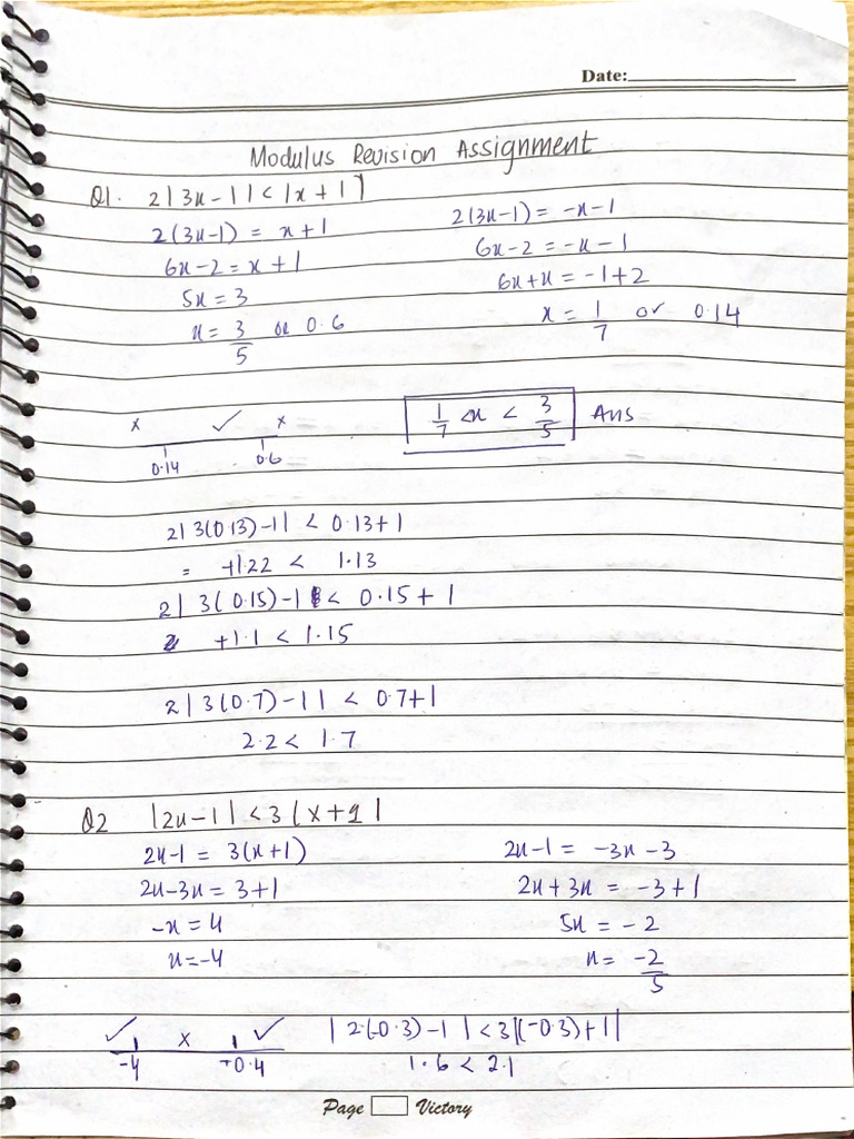 Modulus Revision Assignment Pdf