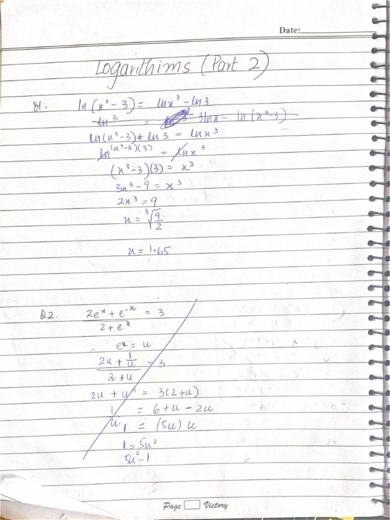 Logarithms Assignment Part 2 | PDF