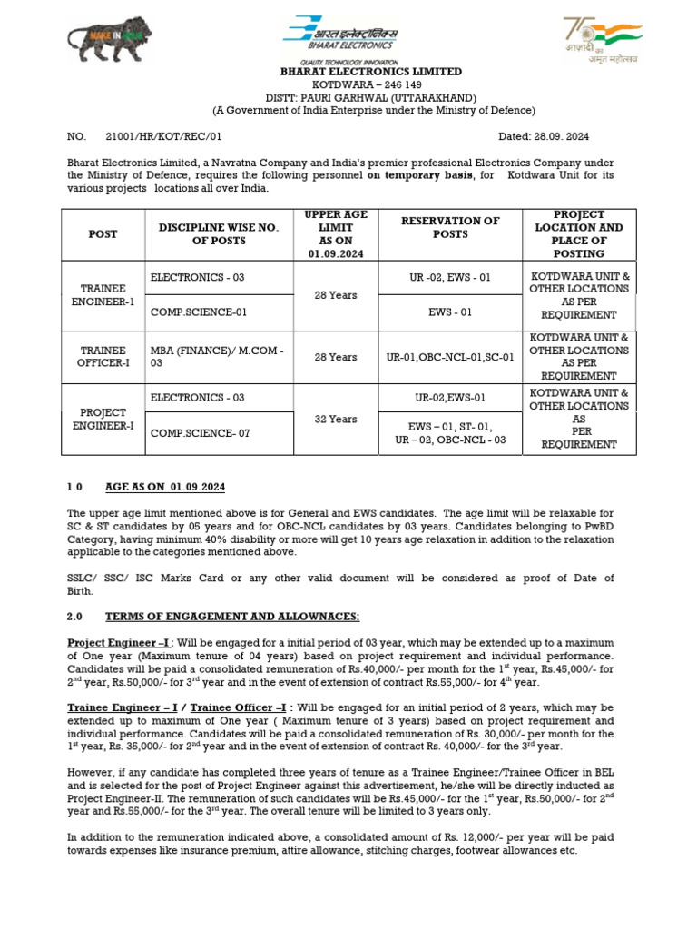 Final Advertisement (1) | PDF | Receipt | Fee