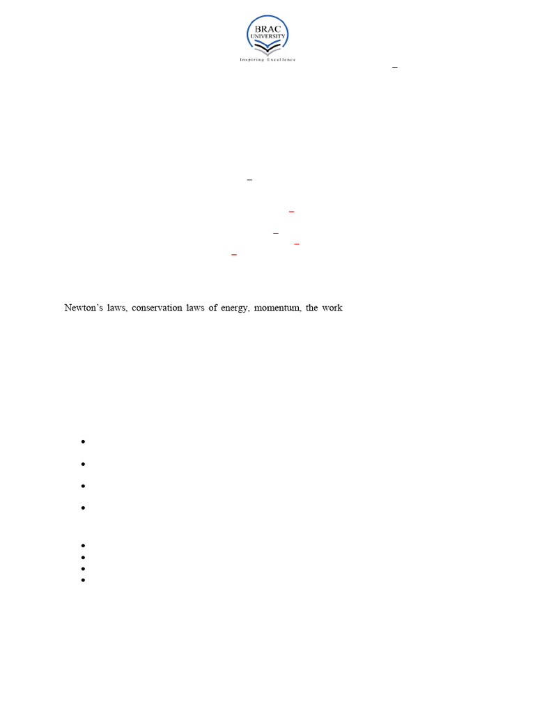 Course Outline PHY-111 (28) SM2024 | PDF | Newton's Laws Of Motion | Classical Mechanics