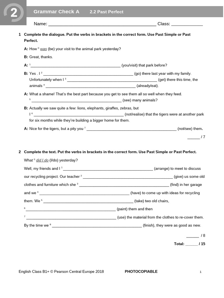 EC_B1P - Grammar Check 2_2A | PDF | Languages | Foreign Language Studies