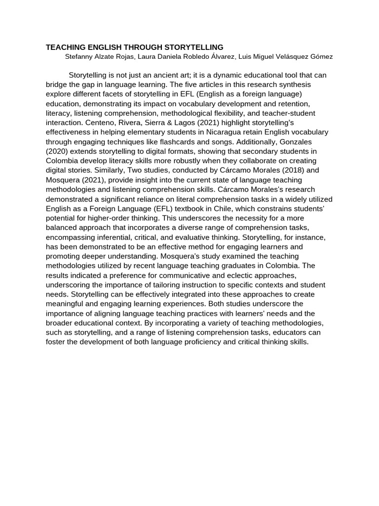 Introduction, Research Synthesis | PDF | Language Arts & Discipline ...