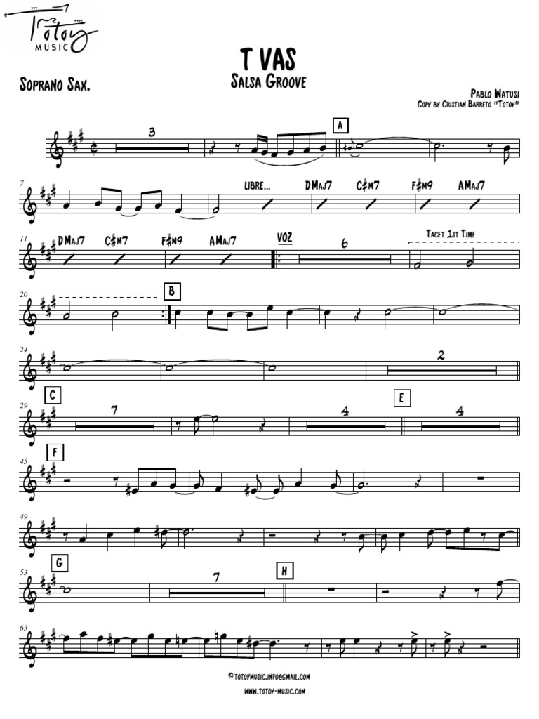 T Vas - Soprano Sax | PDF
