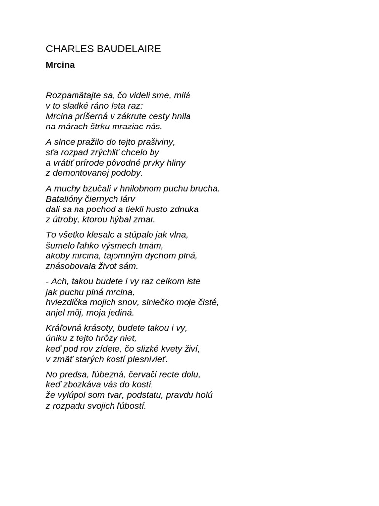 Baudelaire Mrcina Text | PDF