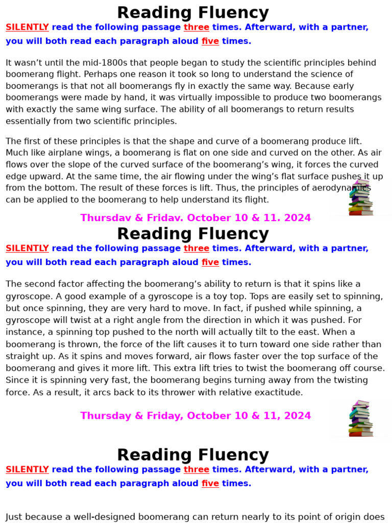 Reading Fluency | PDF | Lift (Force)