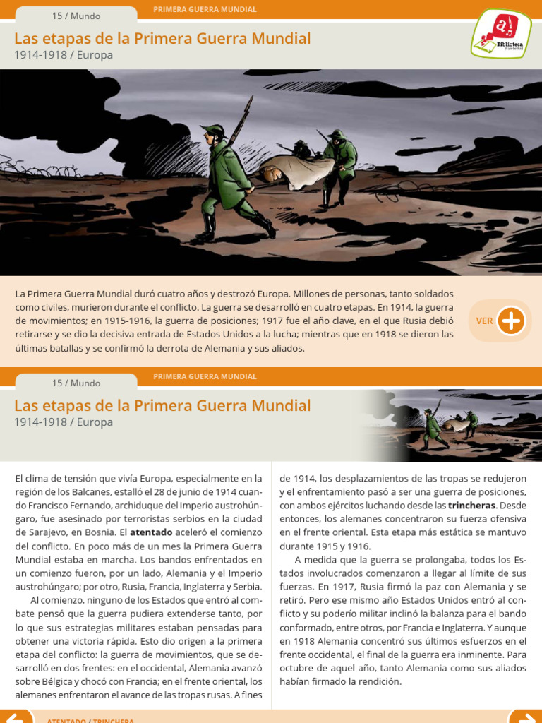 Las Etapas de La Primera Guerra Mundial | PDF | Primera Guerra Mundial | Guerra