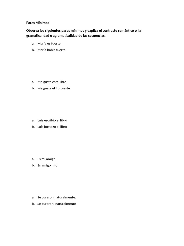 Ejercicios Pares Mínimos y Análisis Inverso 1 | PDF