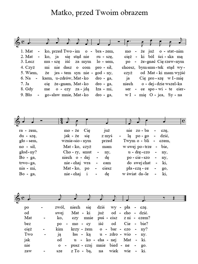Matko, Przed Twoim Obrazem | PDF