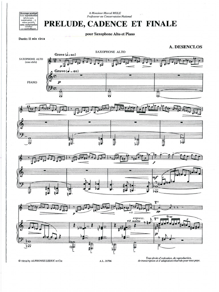 Desenclos - Prelude Cadence Et Finale | PDF