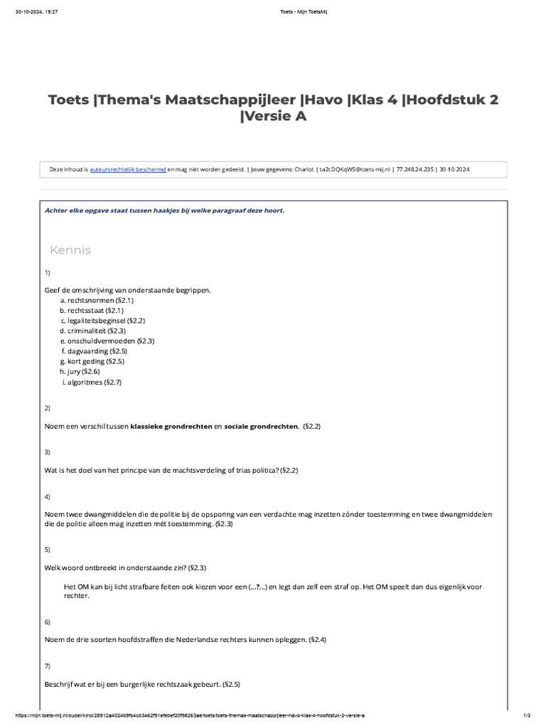 Maatschappijleer h2 | PDF