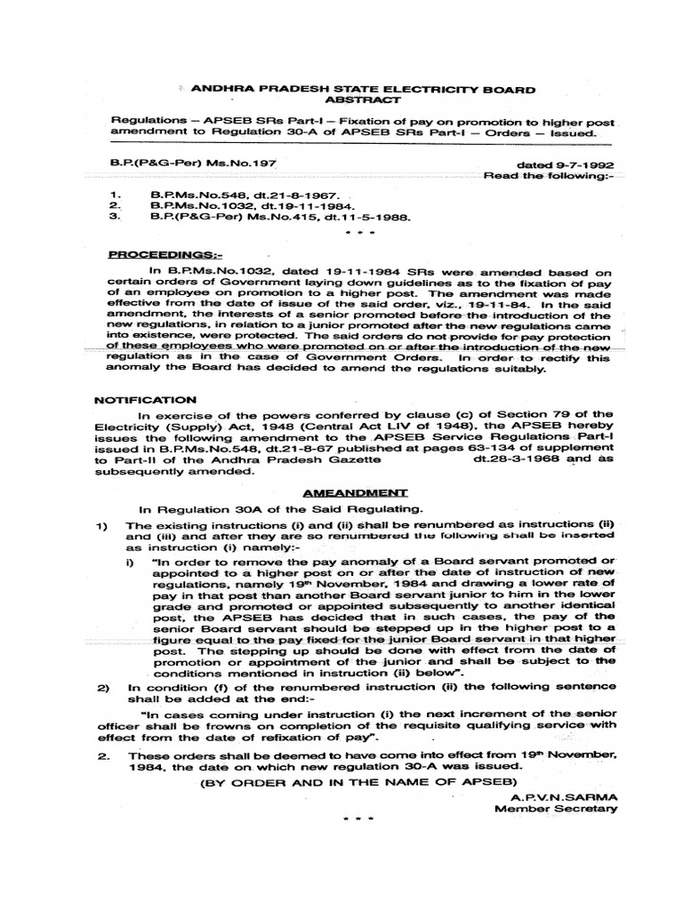 APSEB 7 - Apseb - BP - 197 - DTD - 09 - 07 - 1992 | PDF
