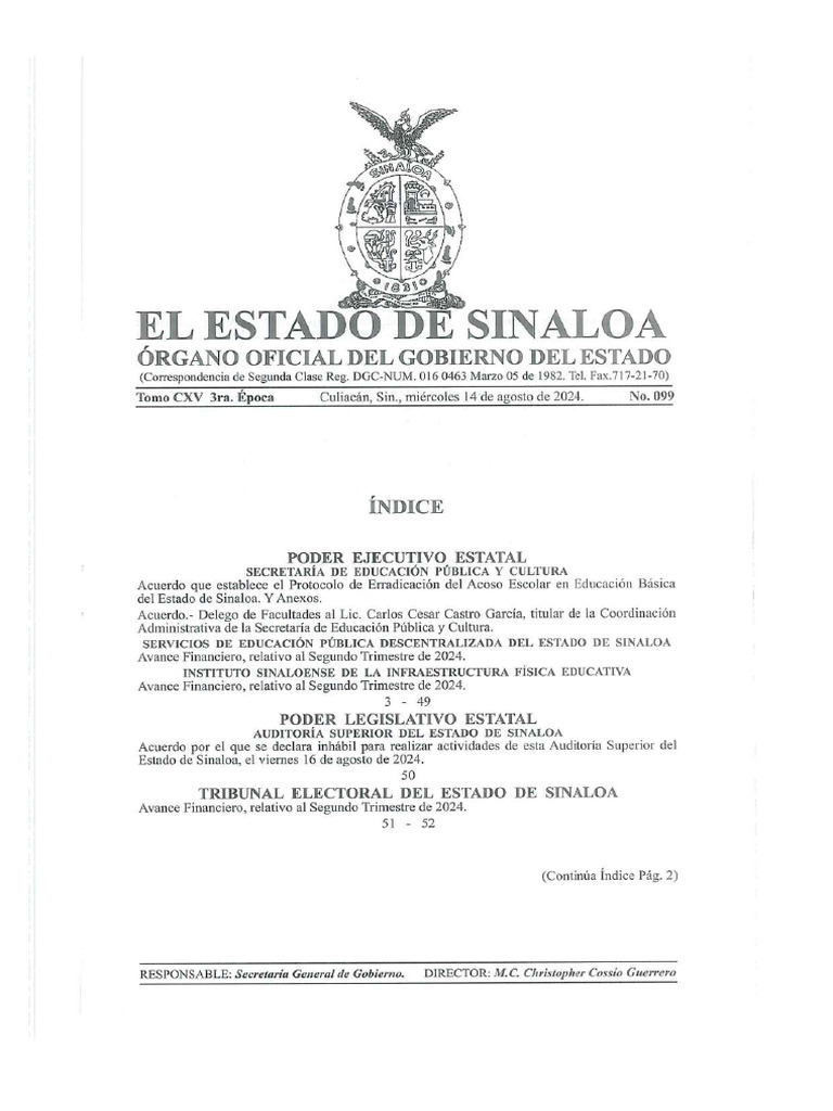 Protocolo Sinaloa Publicado | PDF
