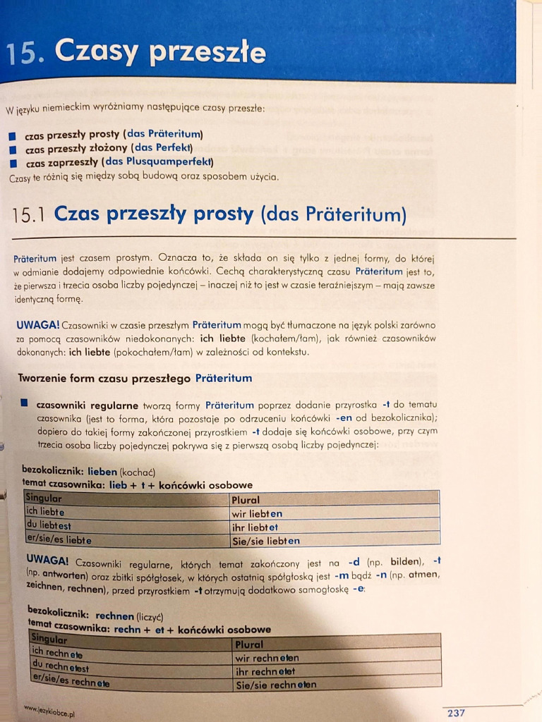 Perfekt I Imperfekt Repetytorium Od Nat | PDF