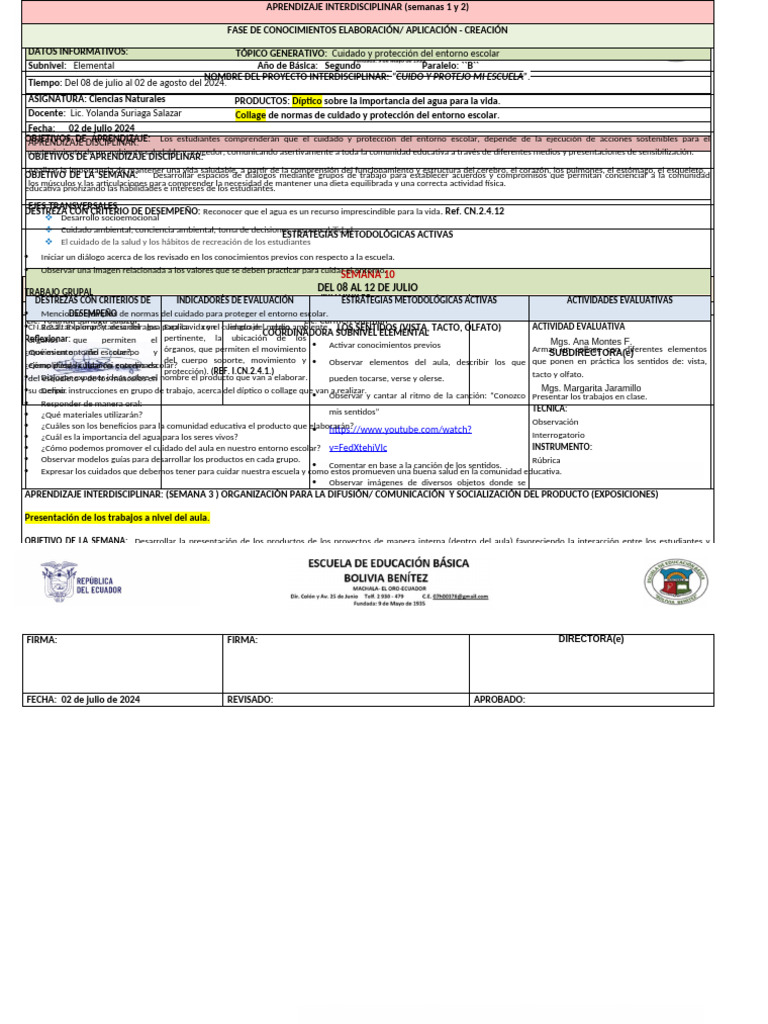 2do B PLANIFICACIÓN CIENCIAS NATURALES | PDF | Aprendizaje